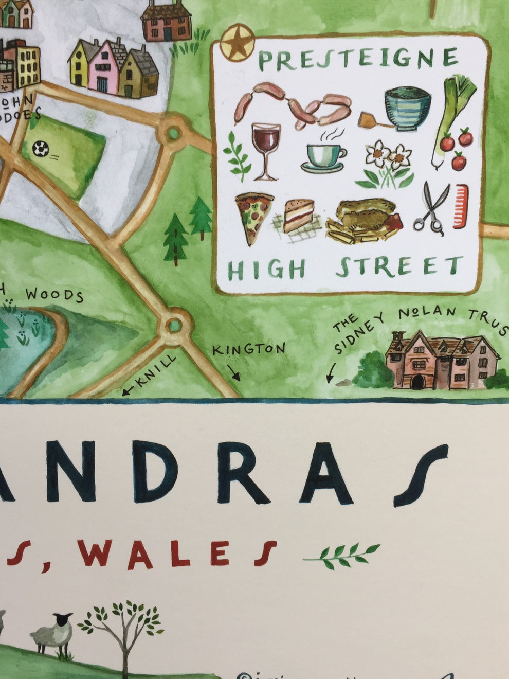 Art Print: Presteigne Map – Jessica Rising Studio